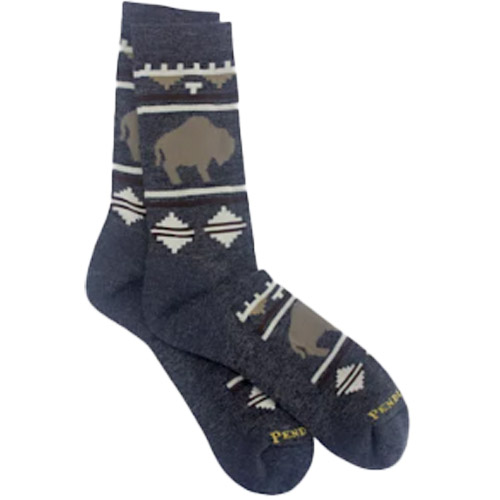 Pendleton Wool Crew Socks – Roaming Bison (Charcoal) – C.M. Russell Museum
