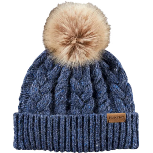Pendleton Knit Cable Hat – Blue – C.M. Russell Museum
