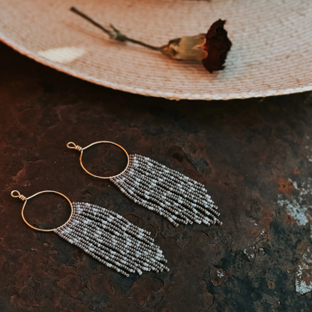 Grey Fawn Beaded Hoops – C.M. Russell Museum